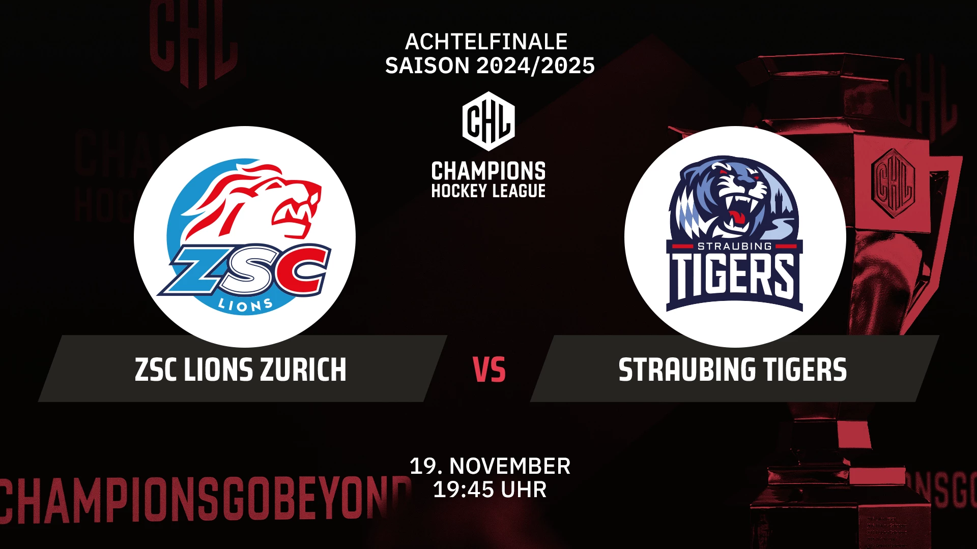CHL: ZSC Lions Zurich vs. Straubing Tigers - Achtelfinale kommentiert ...