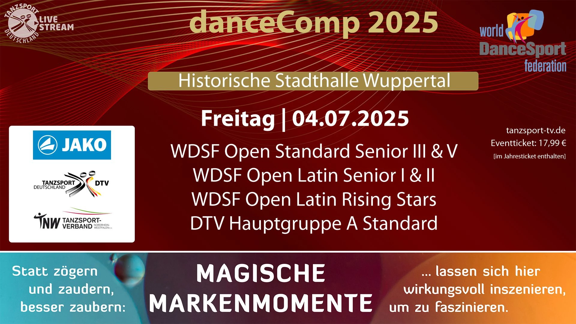 danceComp 2025 Grosser Saal Freitag • Video • Sporteurope.TV