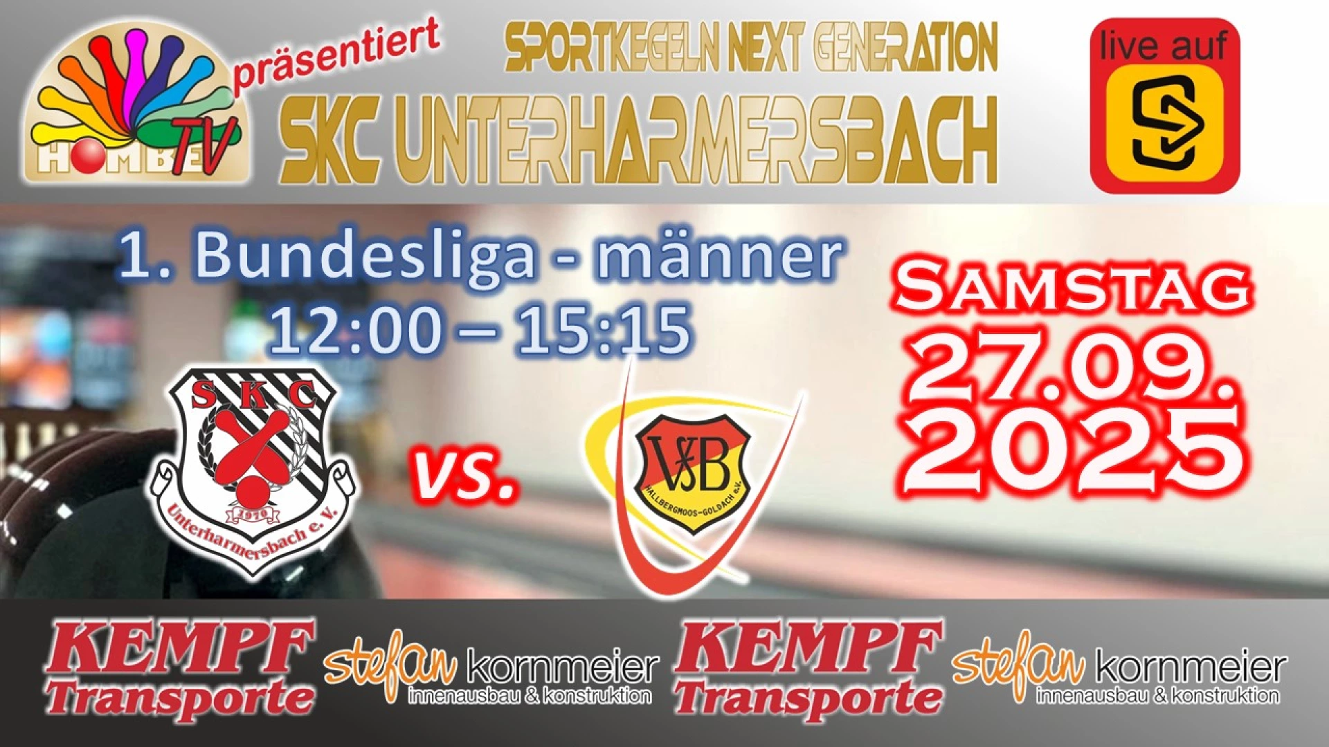 1. Bundesliga Männer : SKC Unterharmersbach I - VFB Hallbergmoos I • Video • Sporteurope.TV